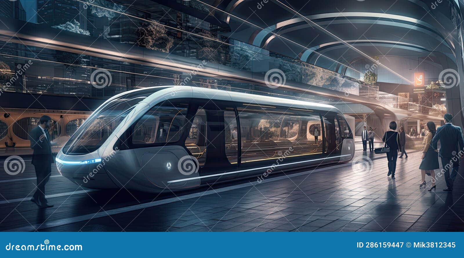 Urban Bus of Futuristic Design. Stock Illustration - Illustration of ...