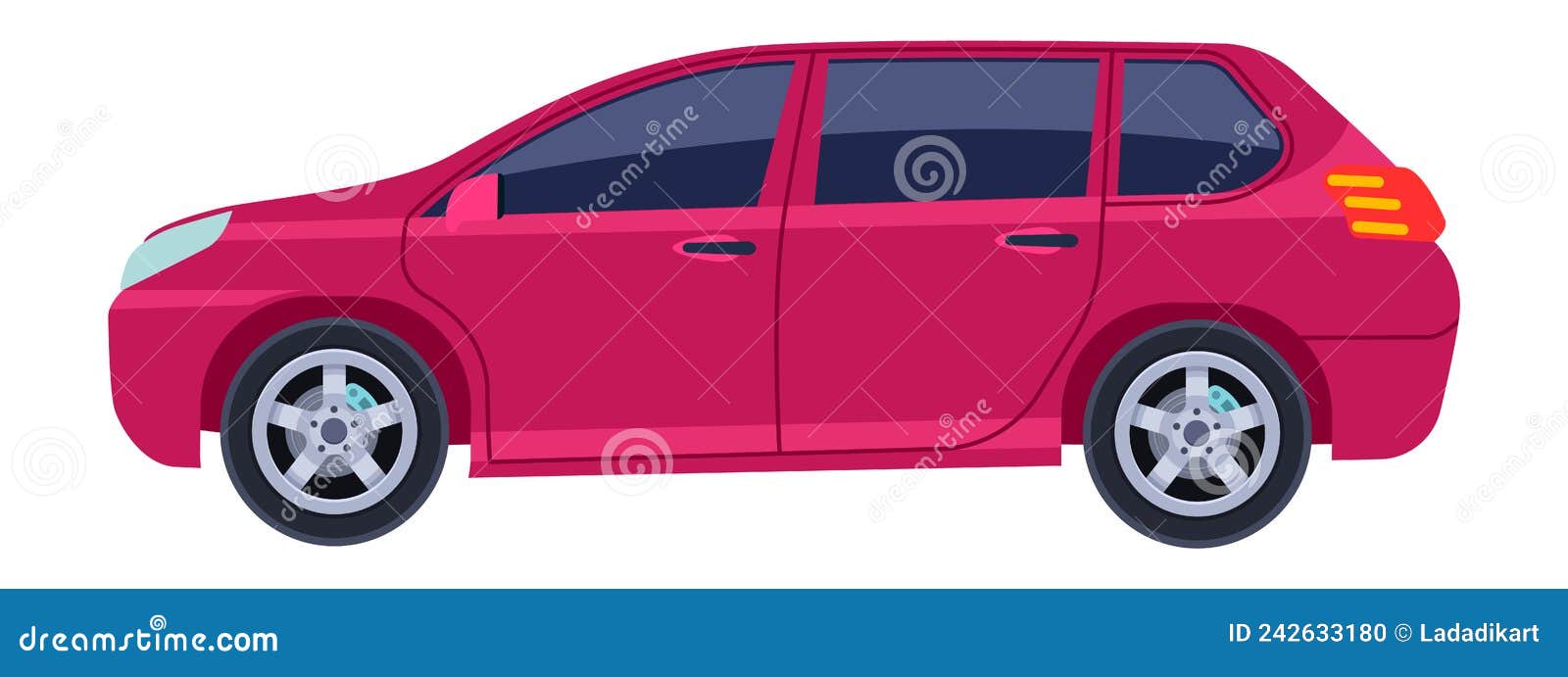 Urban Car Icon. Red Hatchback Side View Stock Vector - Illustration of ...