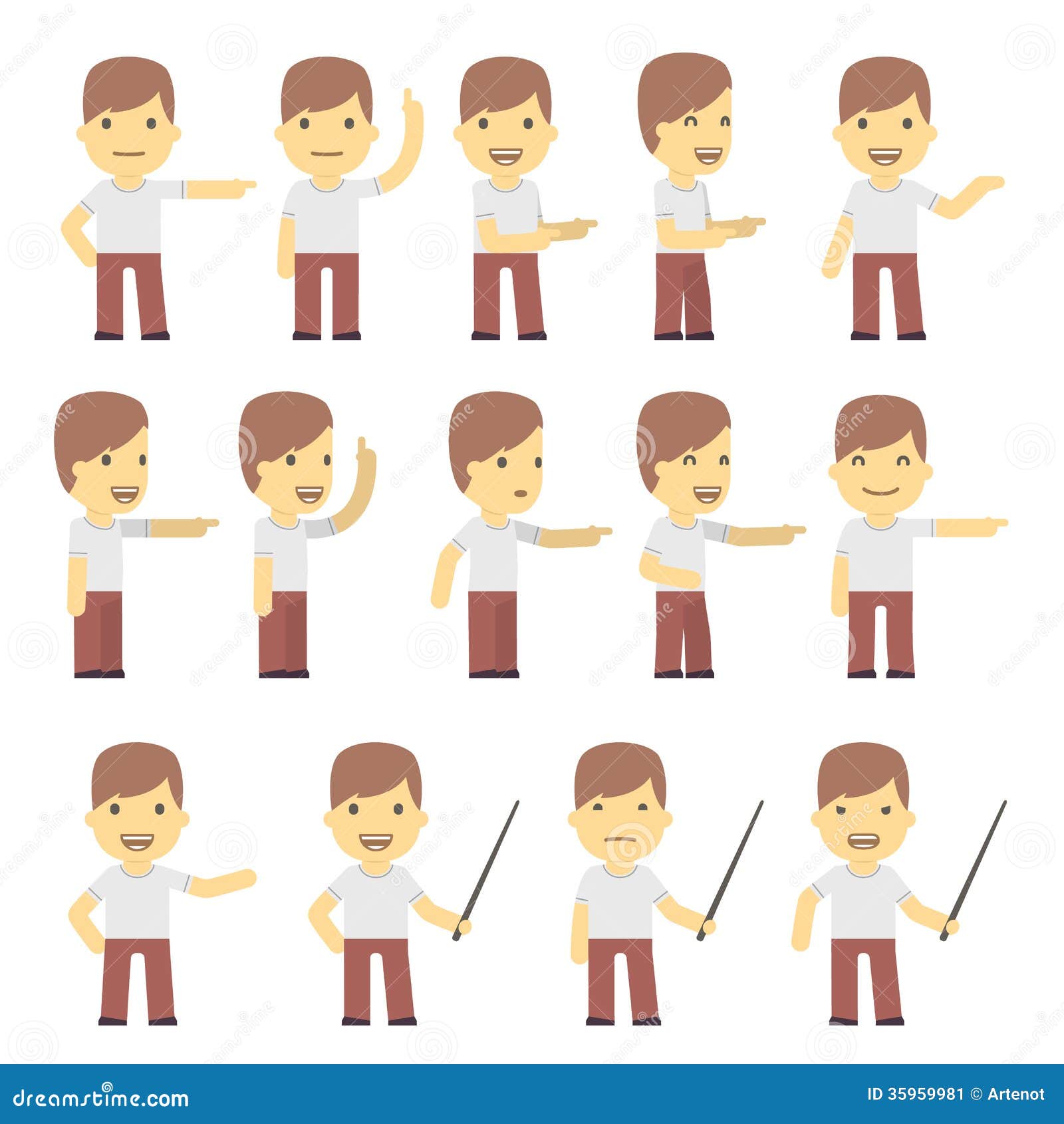 Urban Character Set In Different Poses. Simple Flat Design. Set Of ...