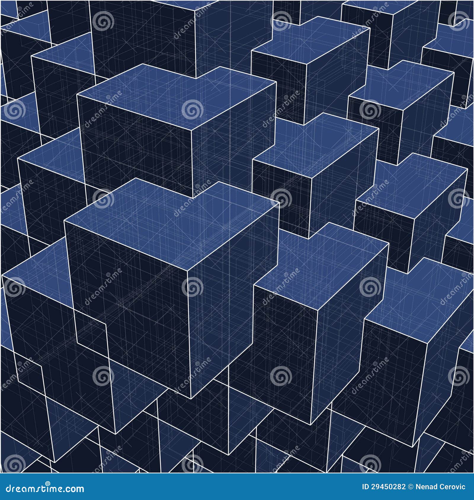 Urban City Boxes Cube with Hidden Lines Vector 173 Stock Vector ...