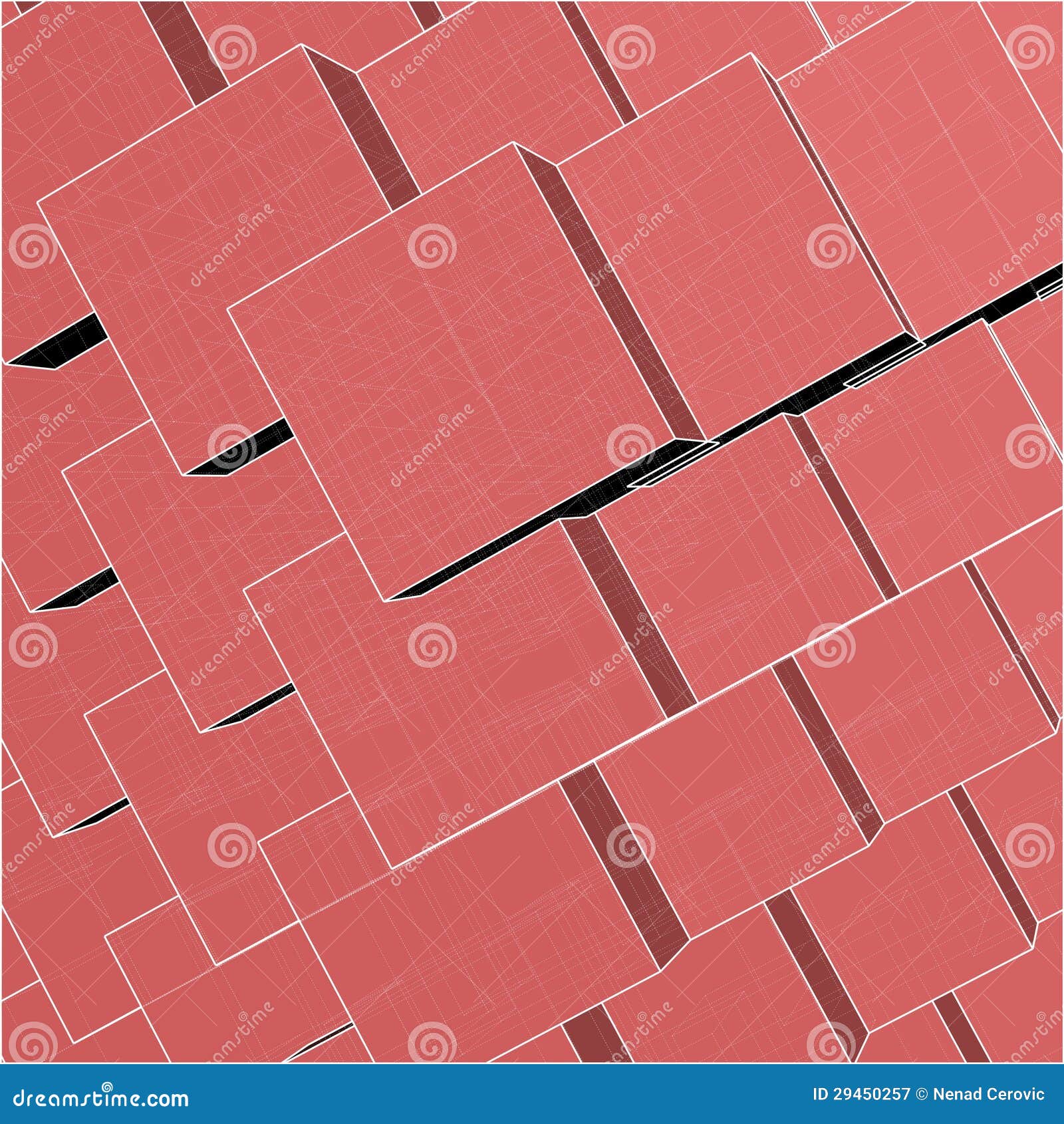 Urban City Boxes Cube with Hidden Lines Vector 174 Stock Vector ...