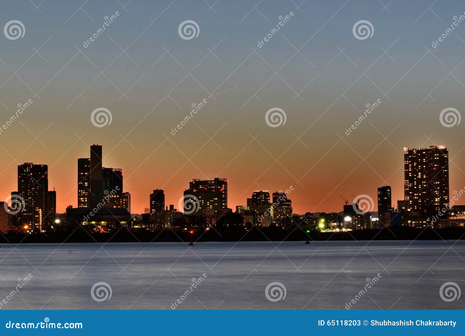 Urban City at Dusk stock image. Image of building, city - 65118203