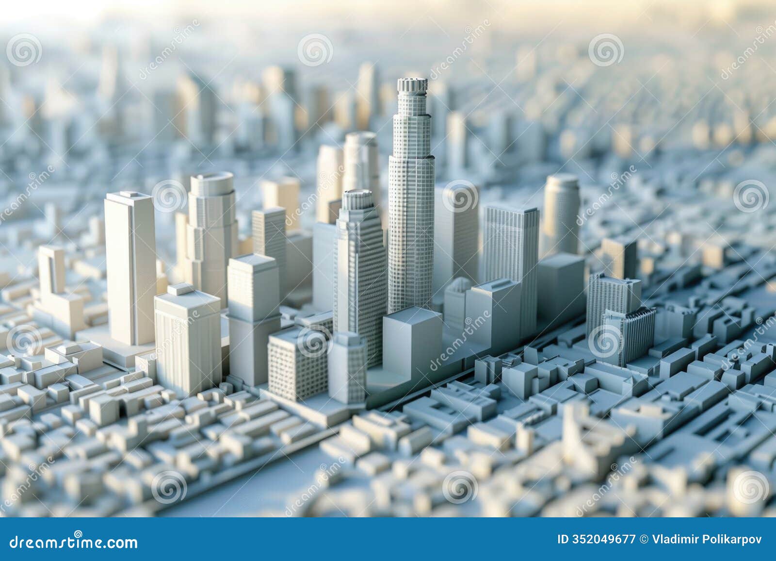 Urban City Model with Towering Skyscrapers, Ideal for Architectural ...