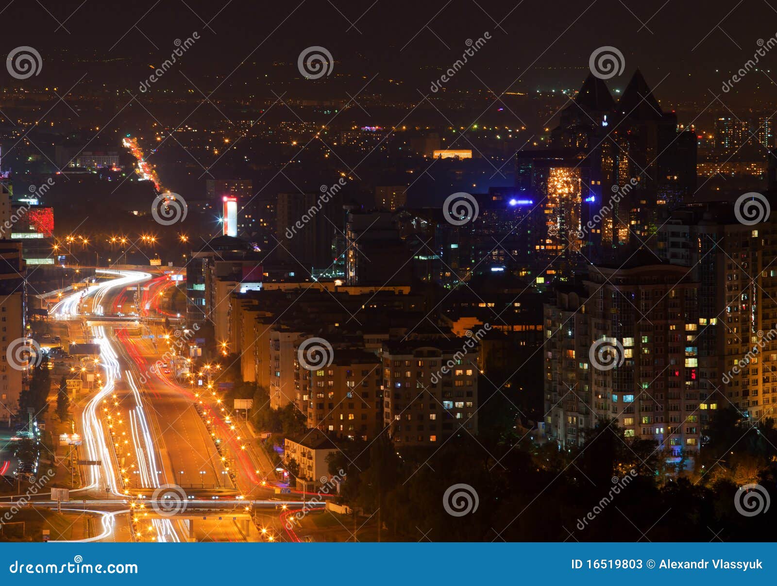 Urban City by Night stock image. Image of metropolis - 16519803