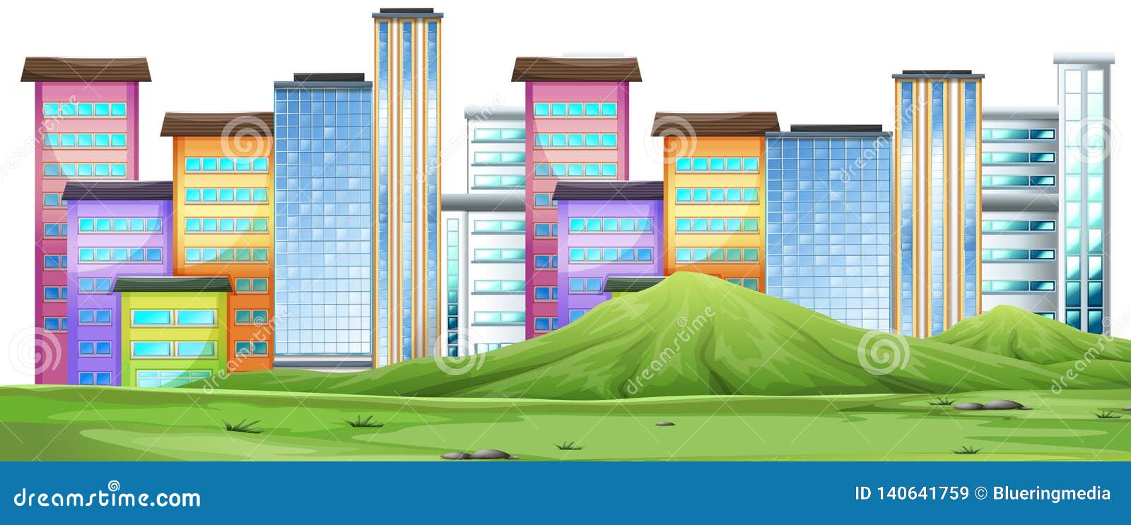 An urban city scene stock vector. Illustration of graphic - 140641759