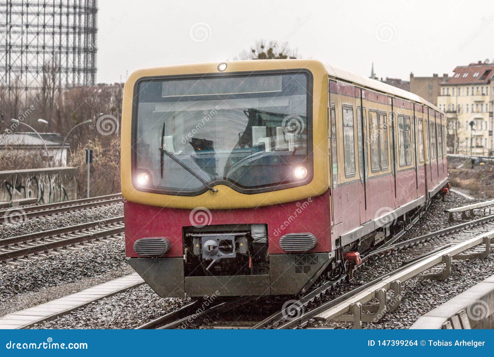 Urban City Train in Berlin Germany Stock Photo - Image of cloudy ...