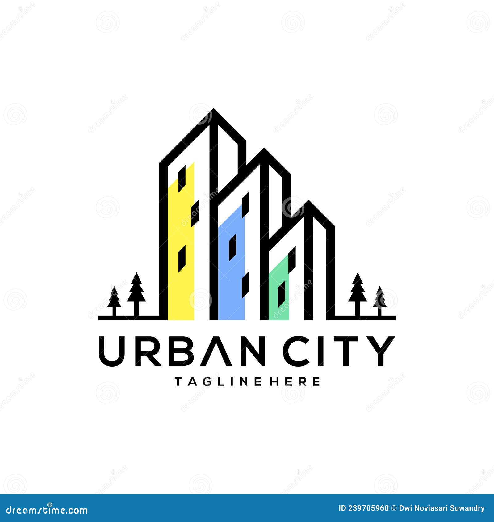 Urban Building Vector Logo Icon for Business Template Stock Vector ...
