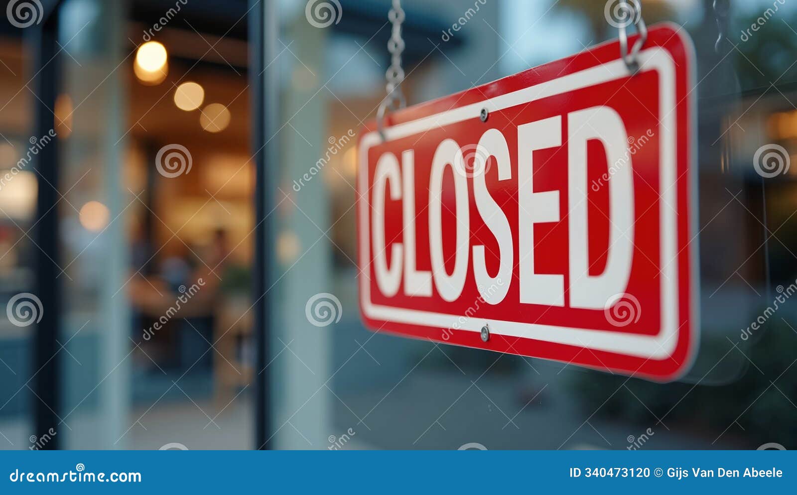 Urban Closure Vibrant Storefront with CLOSED Sign Stock Illustration ...