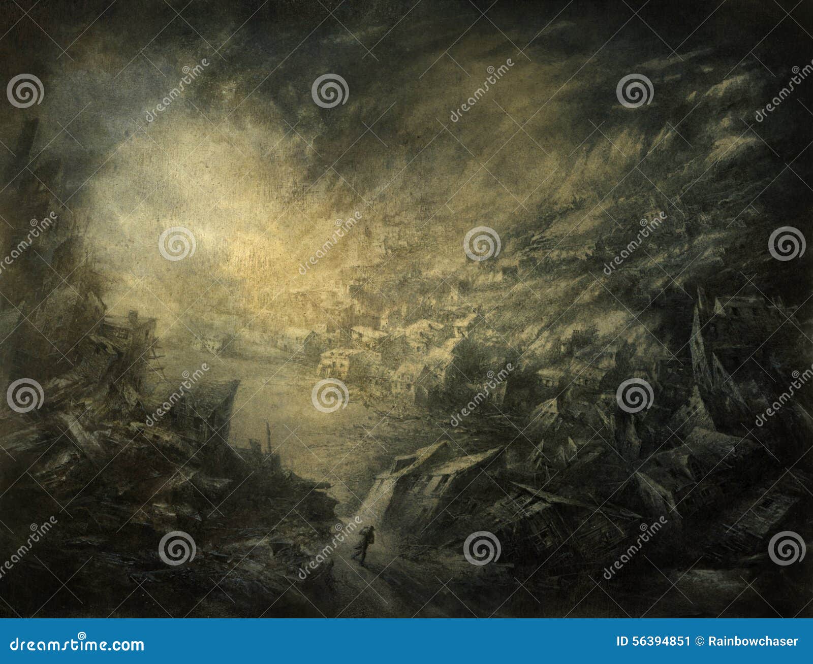 Urban collapse stock illustration. Illustration of drawing - 56394851