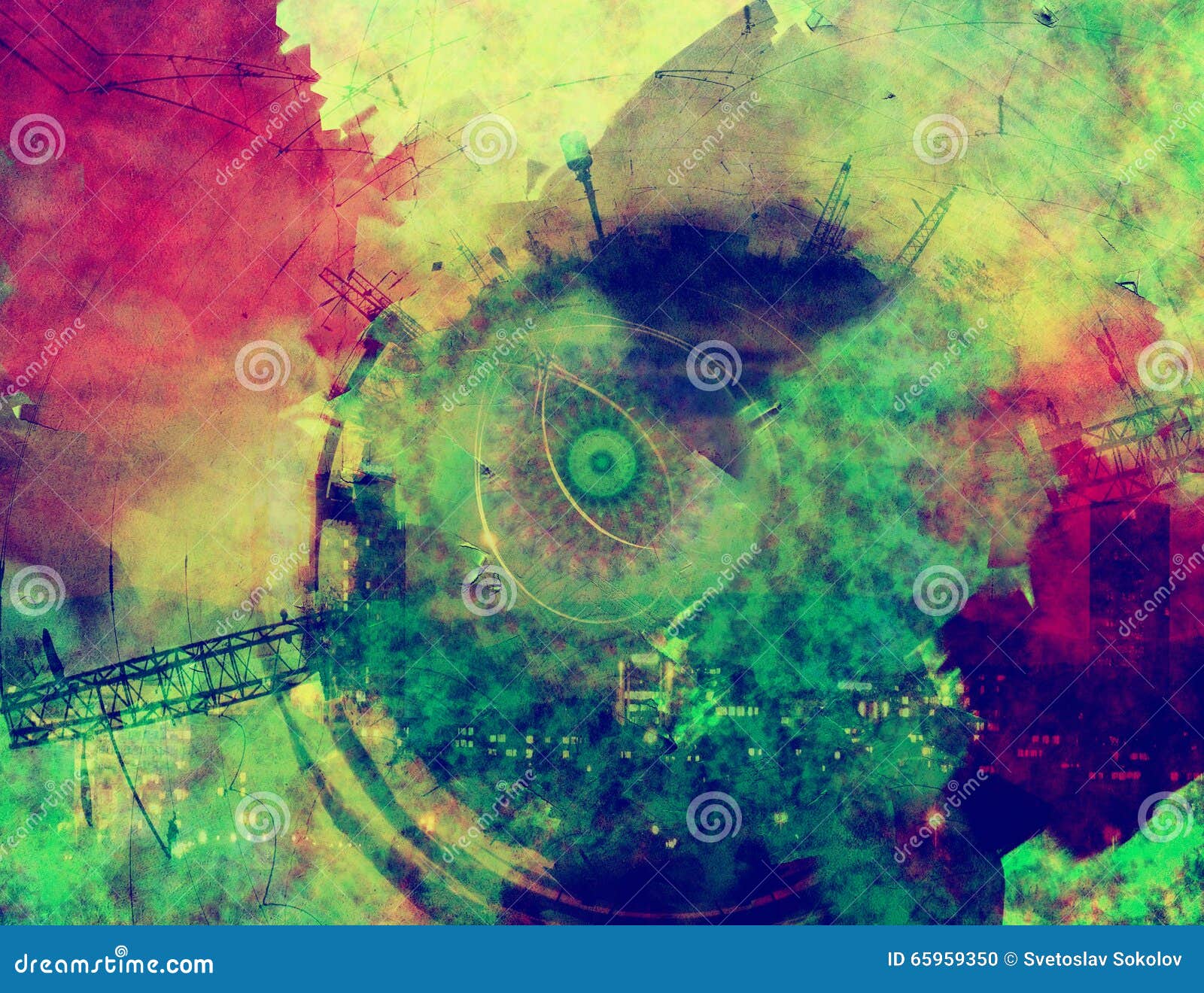 Urban colorful background stock illustration. Illustration of rusty ...