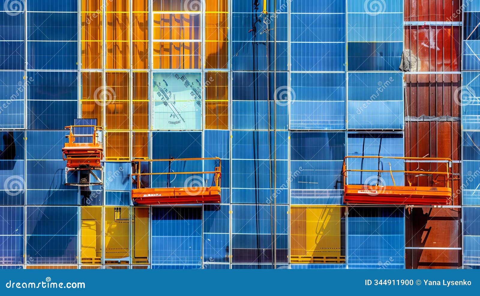 Scaffolding And Cladding On Mid-Rise Construction Site Stock ...