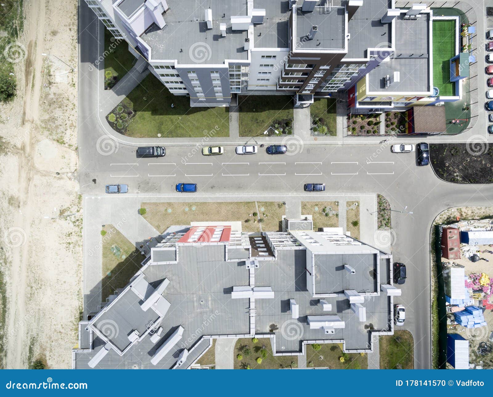 Urban Courtyard, High-rise Building Stock Photo - Image of high, condo ...