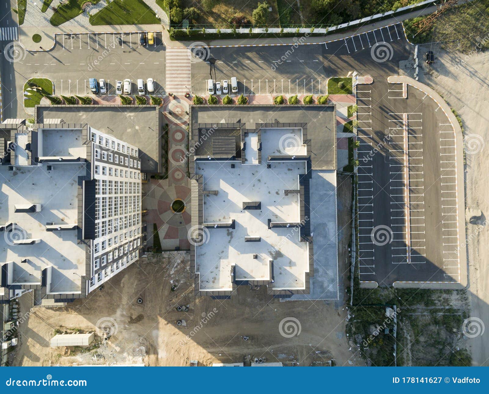 Urban Courtyard, High-rise Building Stock Image - Image of ...