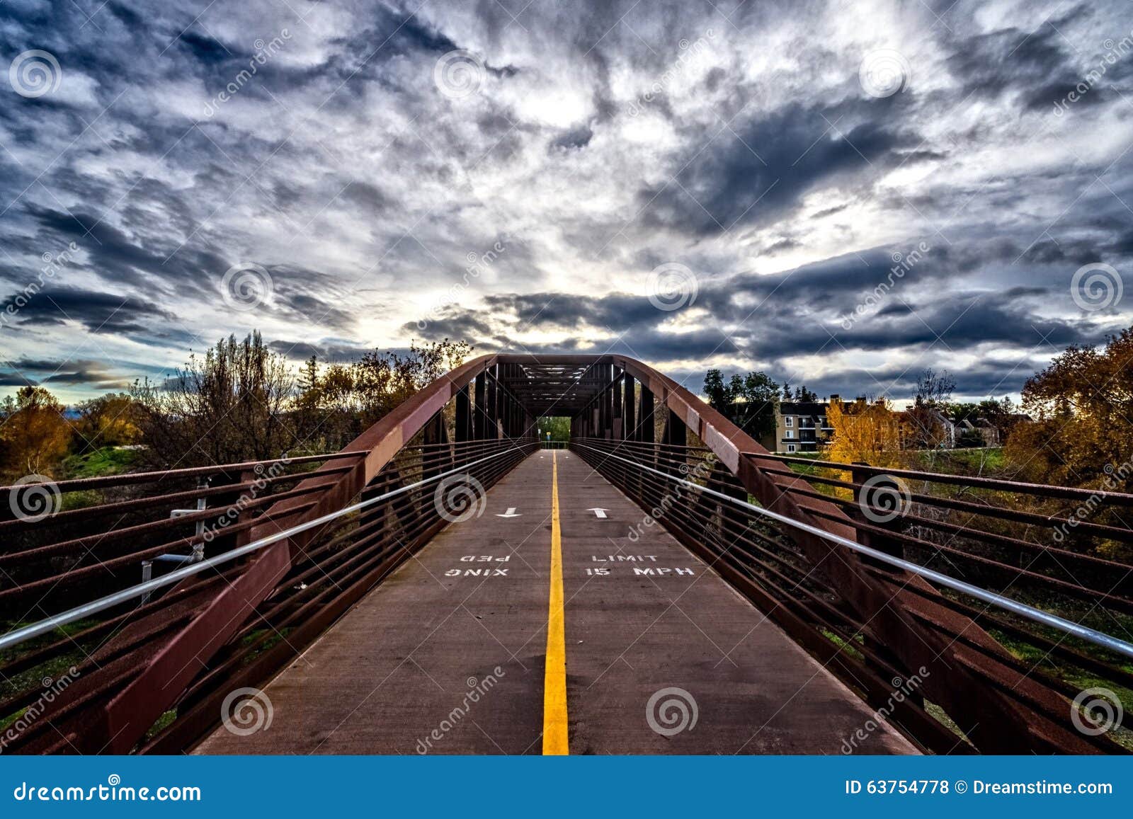 Urban cycling bridge HDR stock photo. Image of cycling - 63754778