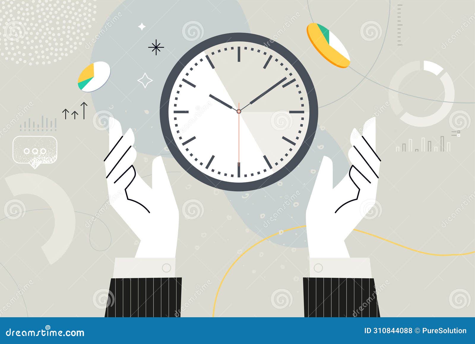 Business Concept Illustration. Vector Illustration of Time Management ...