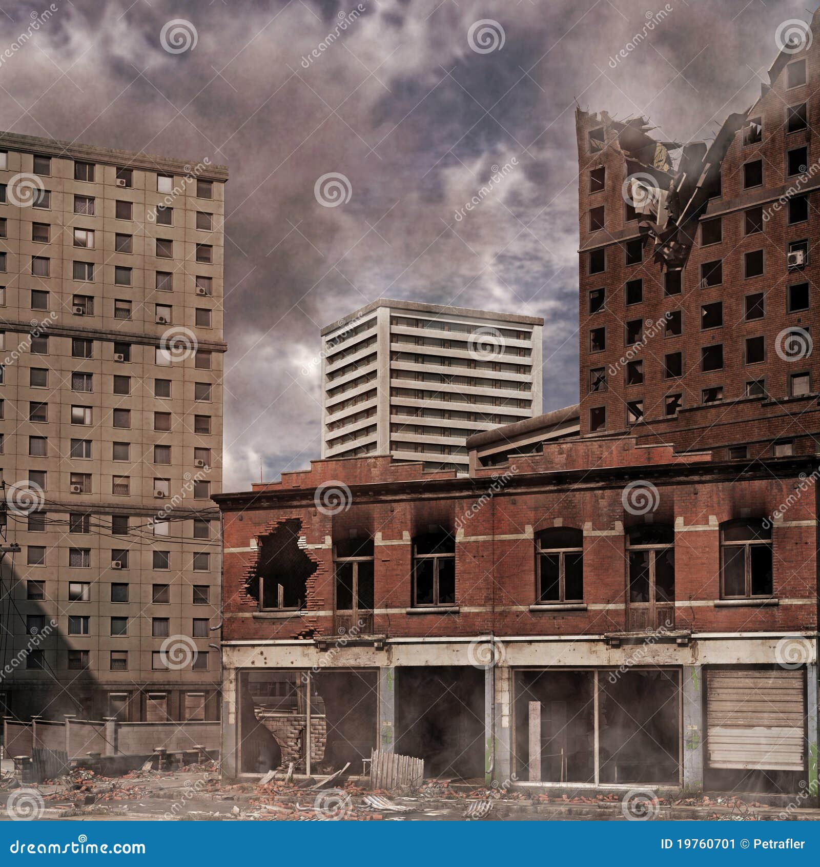 Urban Destruction stock illustration. Illustration of rubble - 19760701