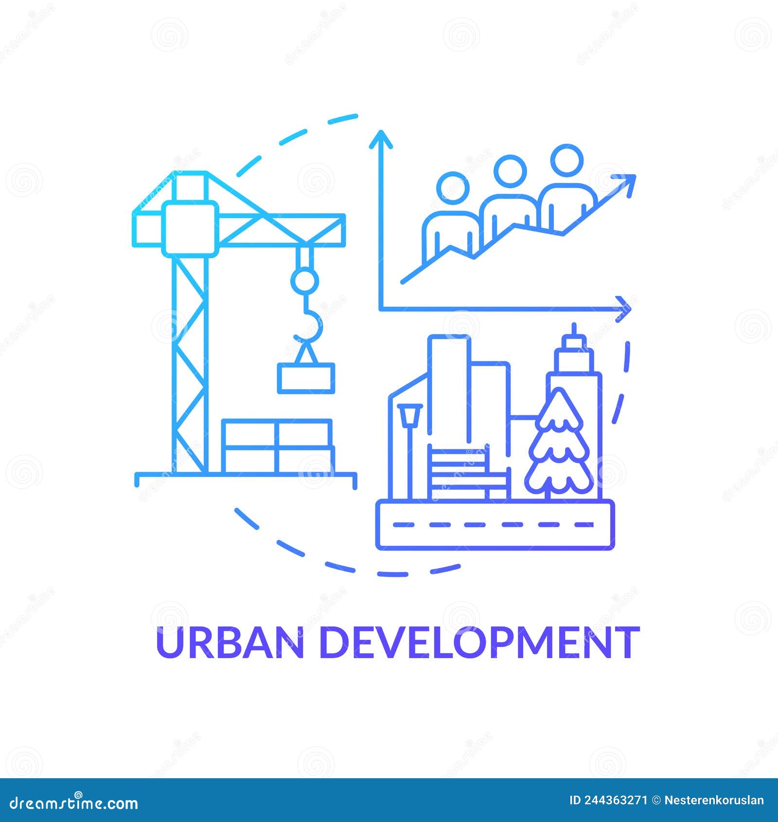 Urban Development Blue Gradient Concept Icon Stock Vector ...