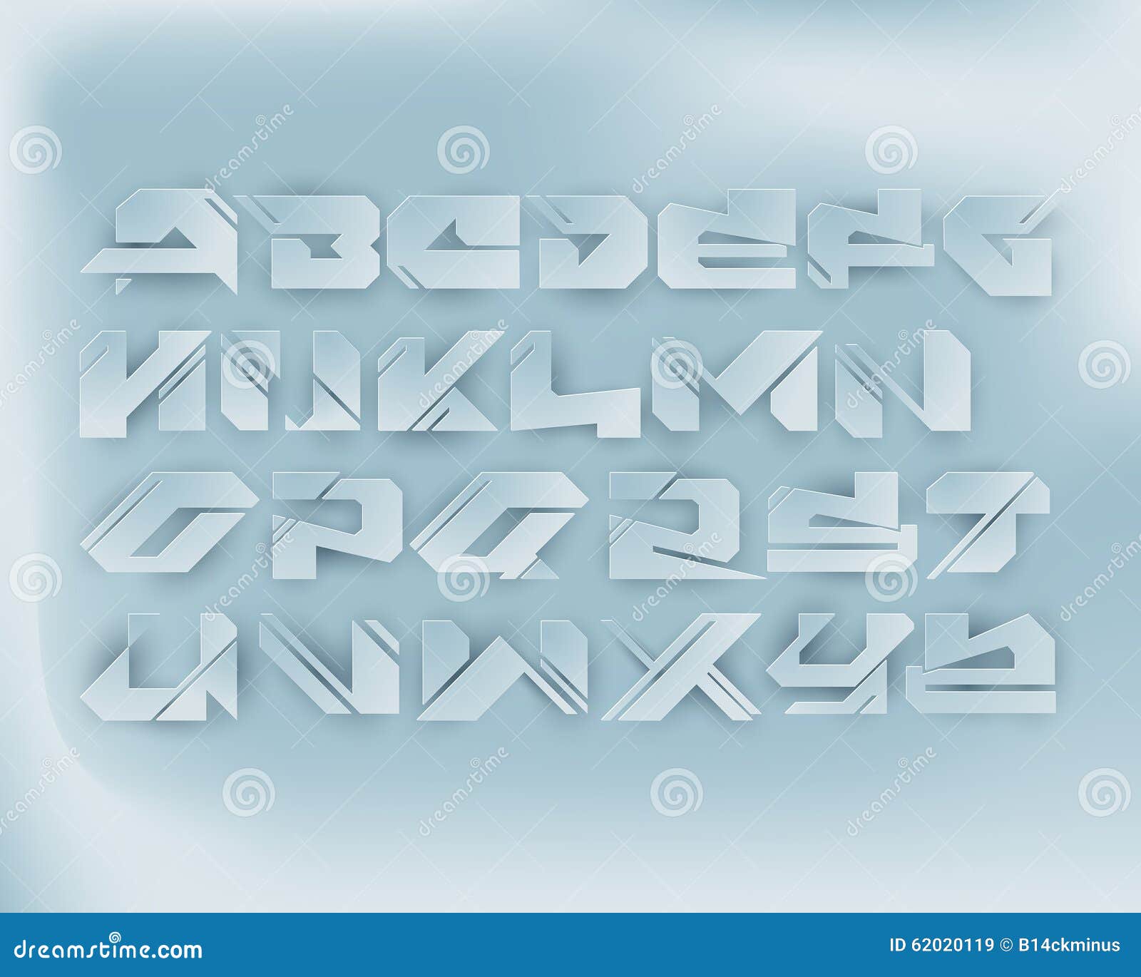 Urban Digital Graffiti Alphabet Set - Paper Cut Stock Vector ...