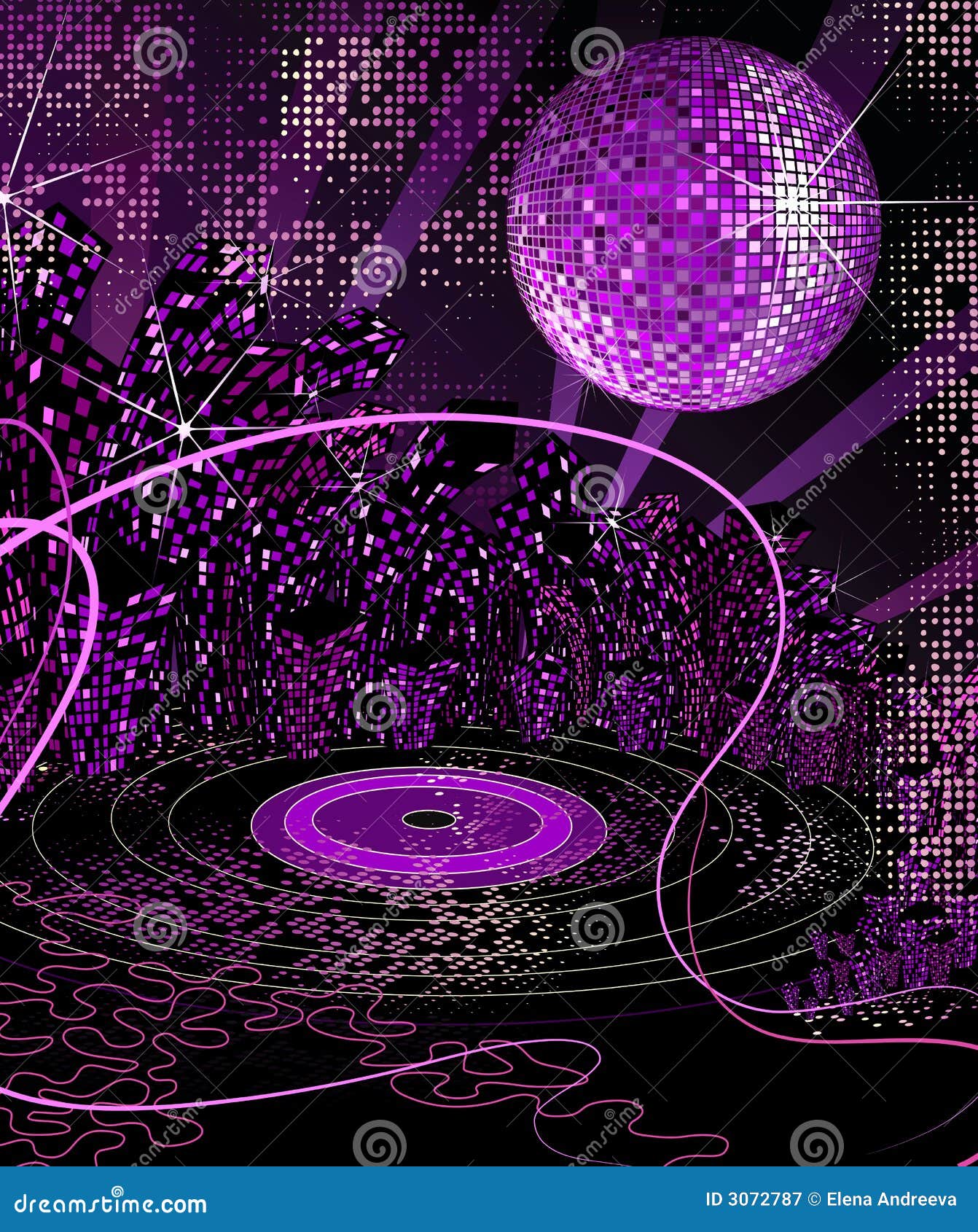 Disco Night Club Flyer Layout With Speaker Shape Vector Illustration ...