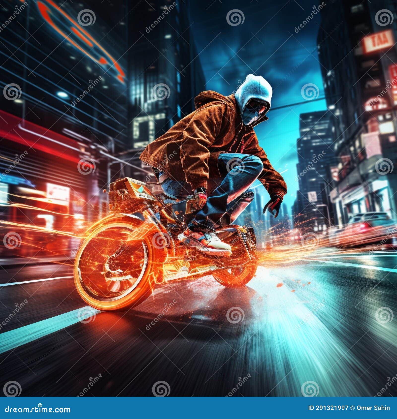 Urban Drift: Embracing the Cityscape on Wheels Stock Illustration ...