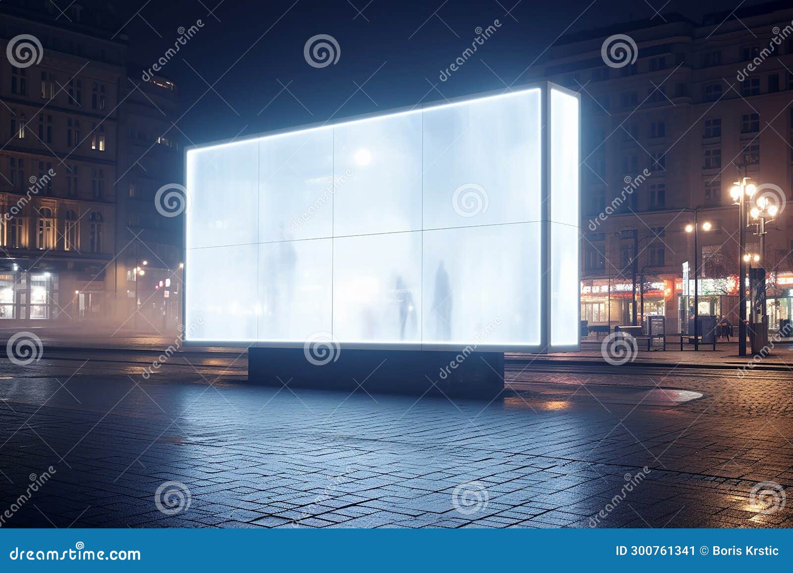 Urban Elegance: White Lightbox Billboards Advertisement in Unique ...