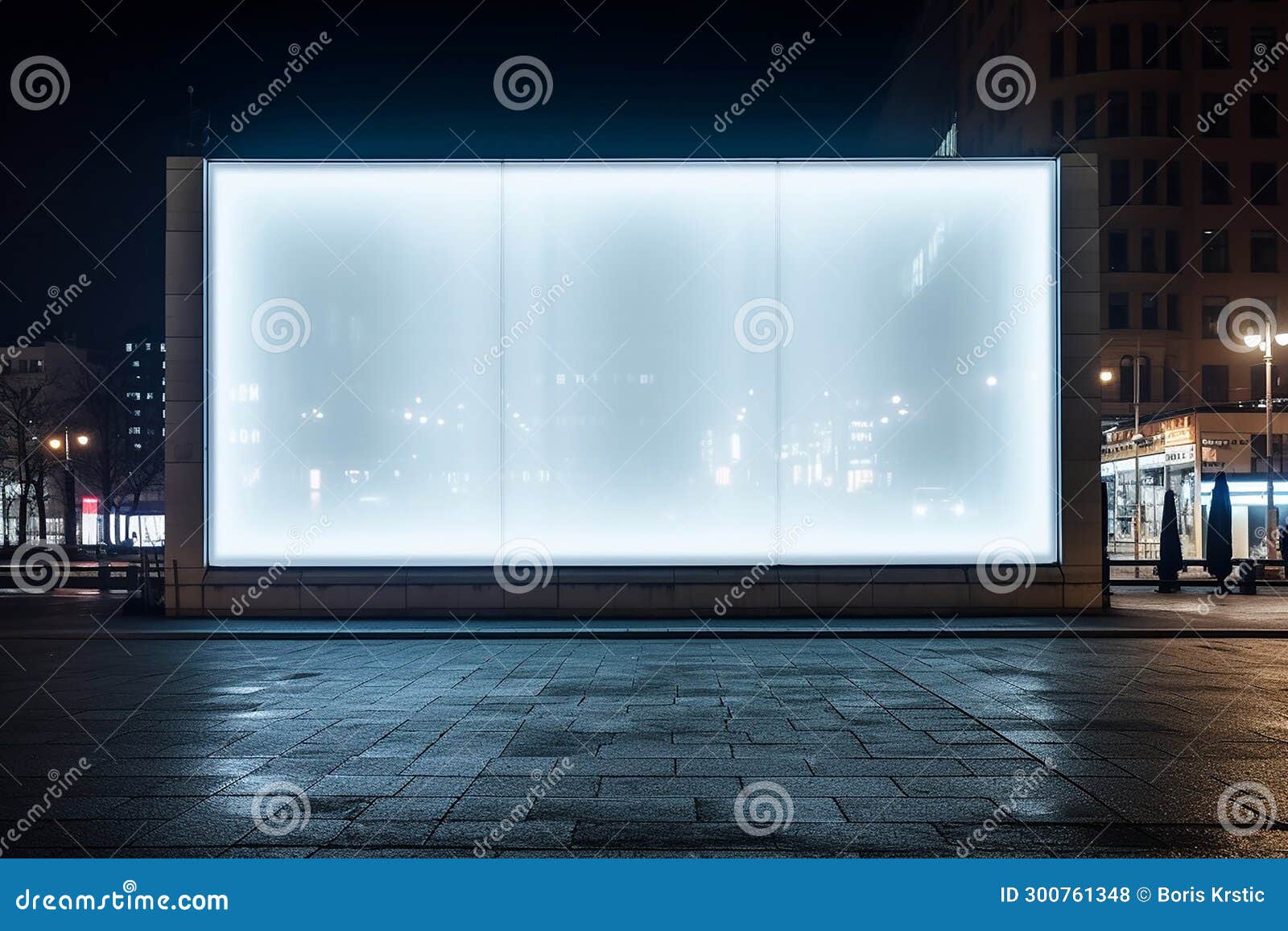 Urban Elegance: White Lightbox Billboards Advertisement in Unique ...