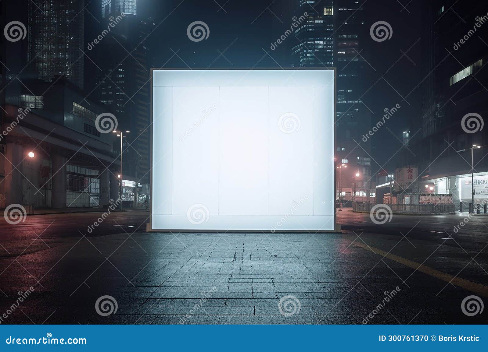 Urban Elegance: White Lightbox Billboards Advertisement in Unique ...