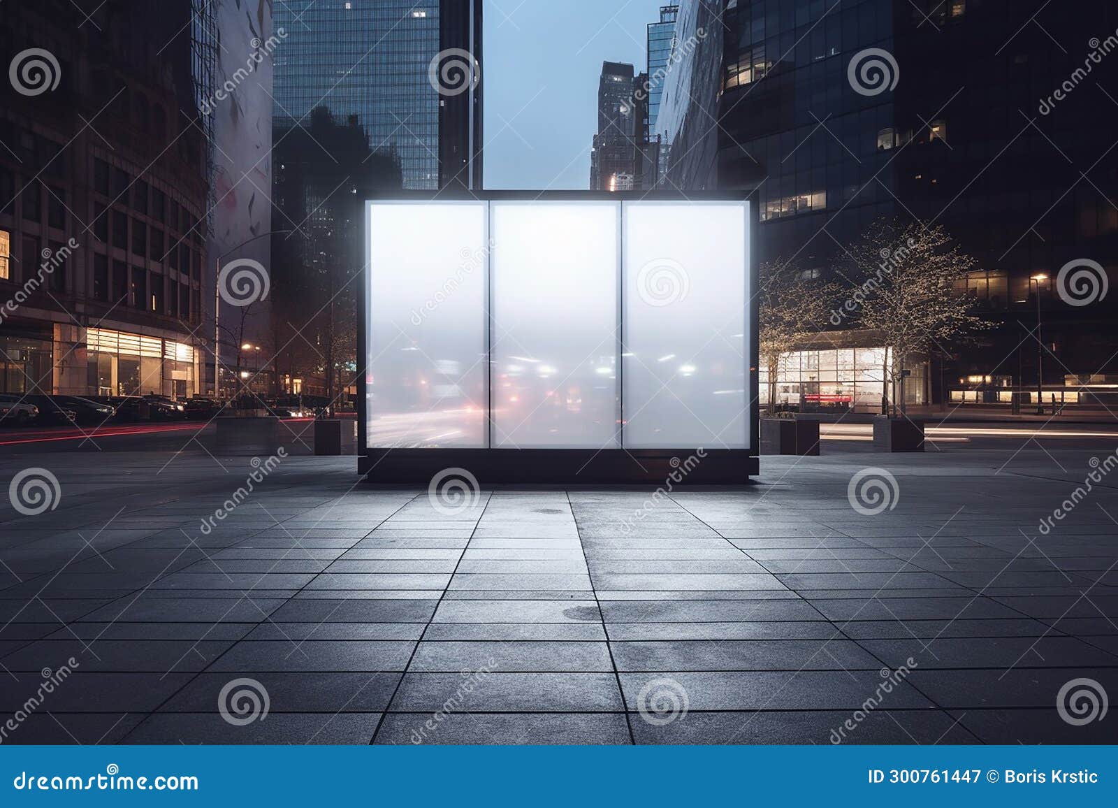 Urban Elegance: White Lightbox Billboards Advertisement in Unique ...