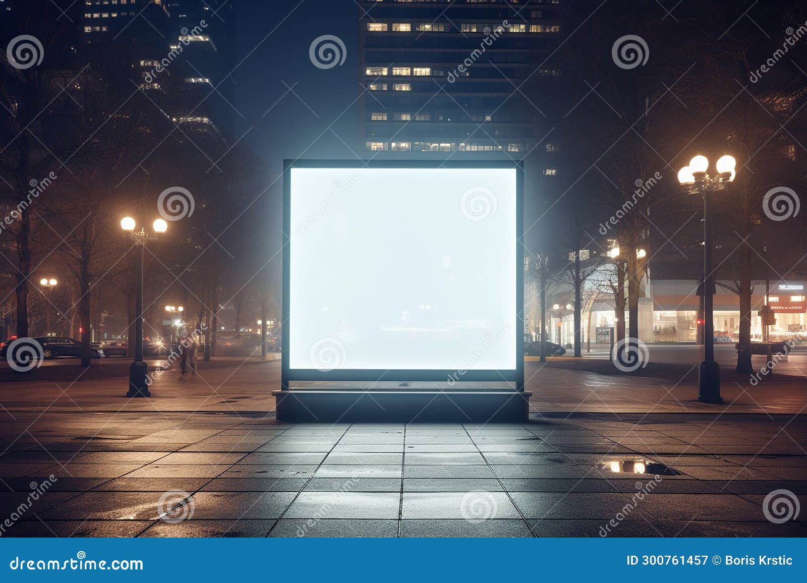 Urban Elegance: White Lightbox Billboards Advertisement in Unique ...