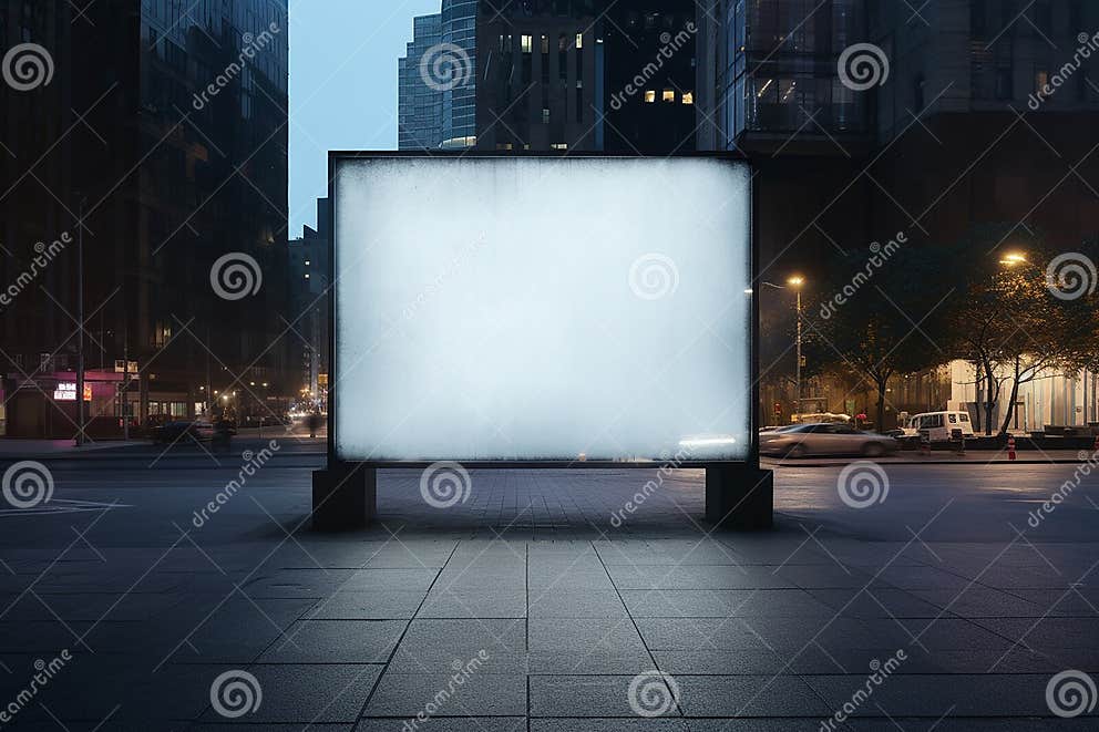Urban Elegance: White Lightbox Billboards Advertisement in Unique ...