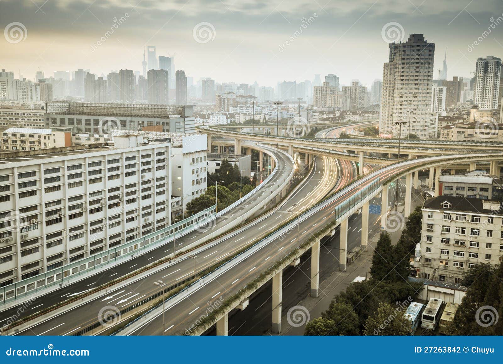 Urban Elevated Road in the Early Morning Stock Photo - Image of ...