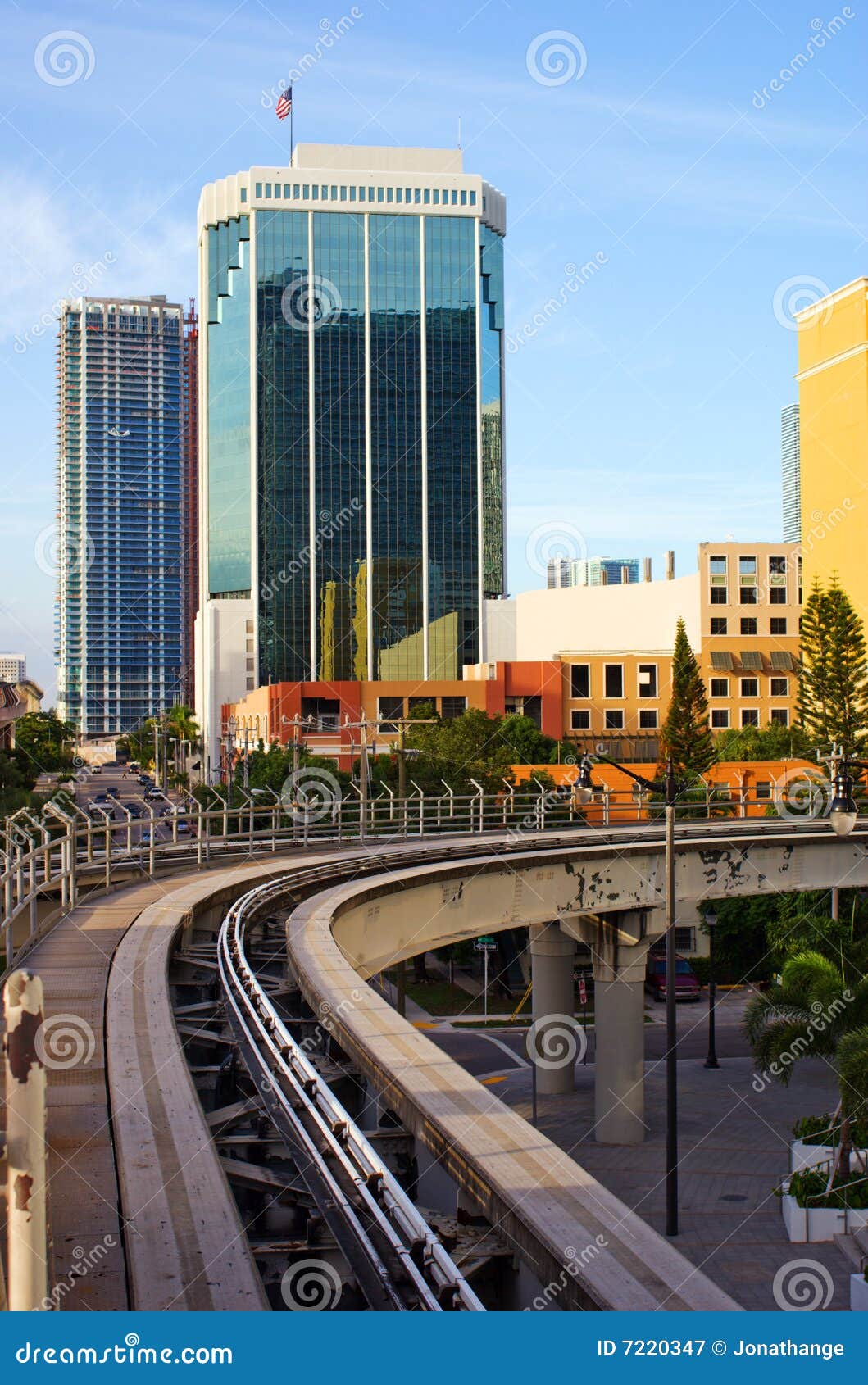 Urban Elevated Track (Vertical) Stock Image - Image of office, skyline ...