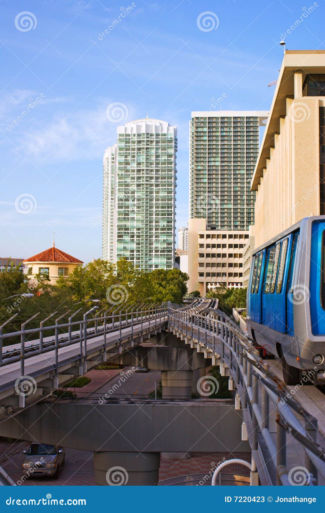 Urban Elevated Train stock image. Image of america, miami - 7220423