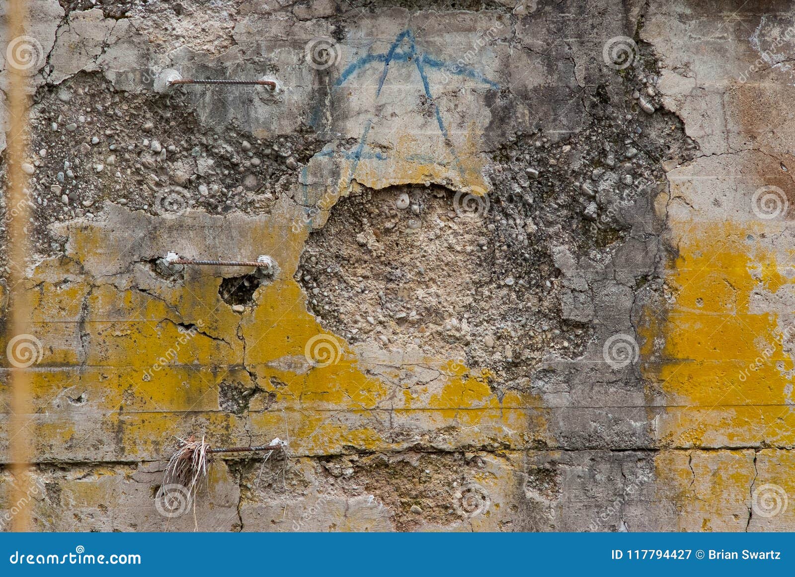 Eroded concrete wall 0500 stock image. Image of crumble - 117794427