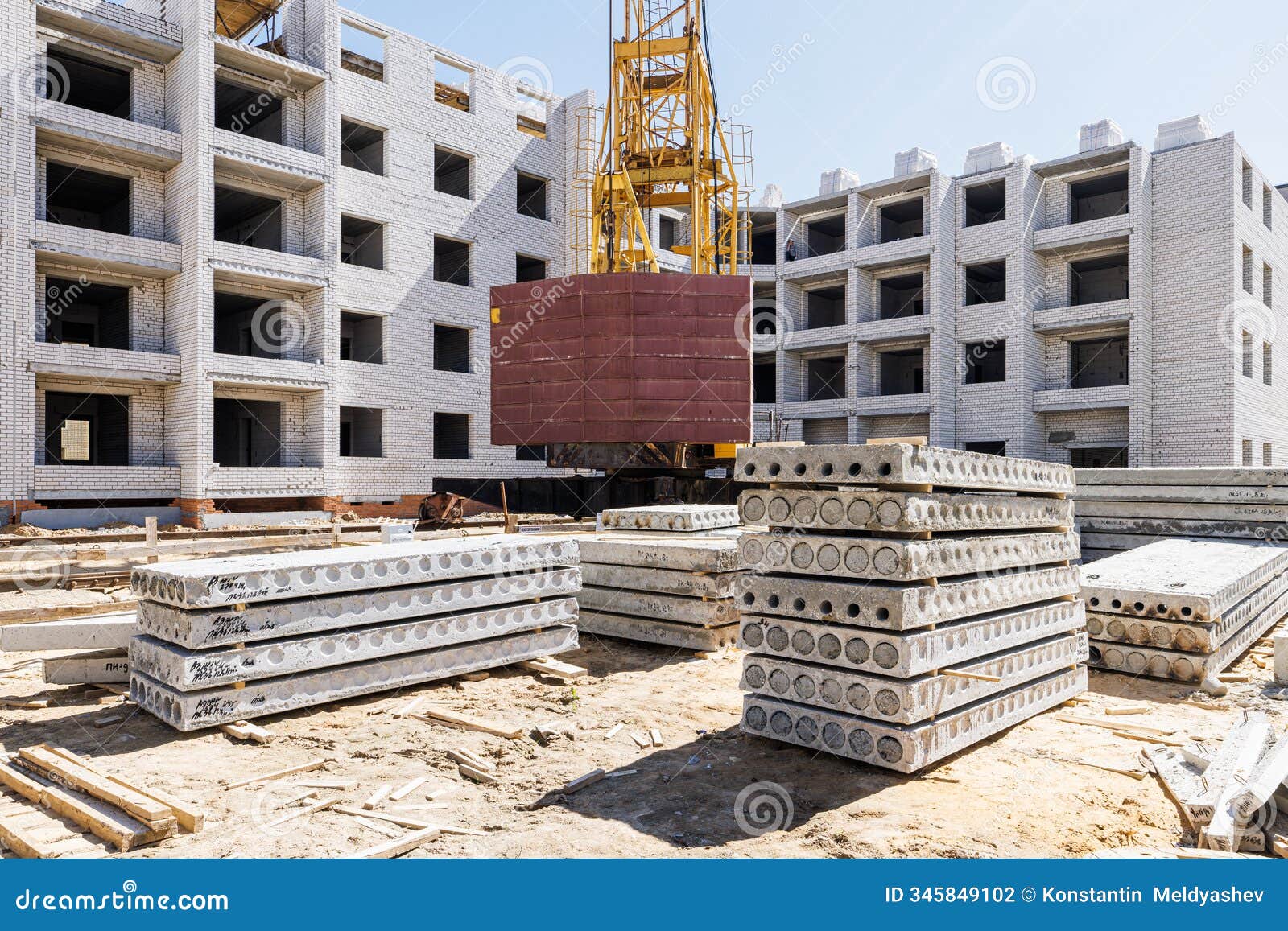 Urban Evolution: a Dynamic Construction Site Bustling with Towering ...