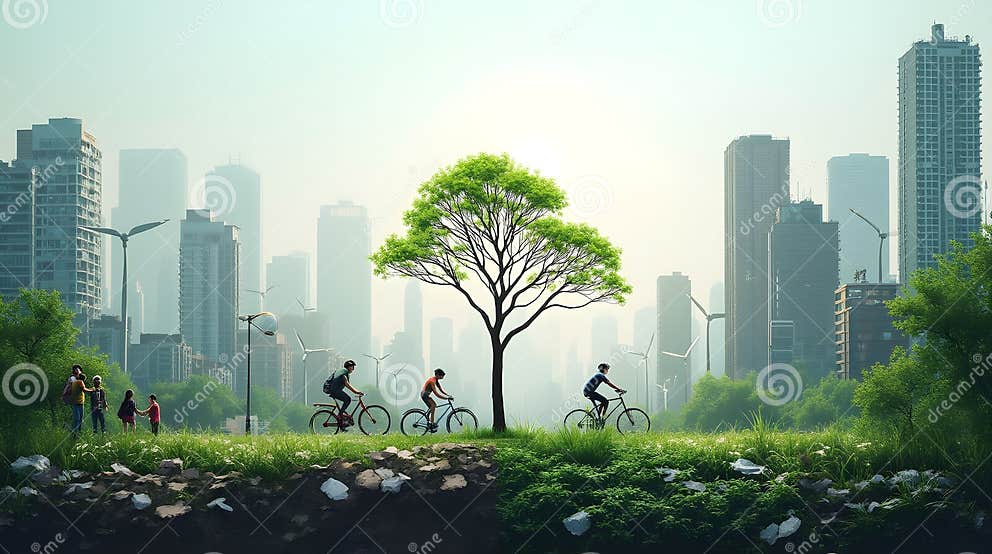 Urban Evolution stock illustration. Illustration of future - 357044434