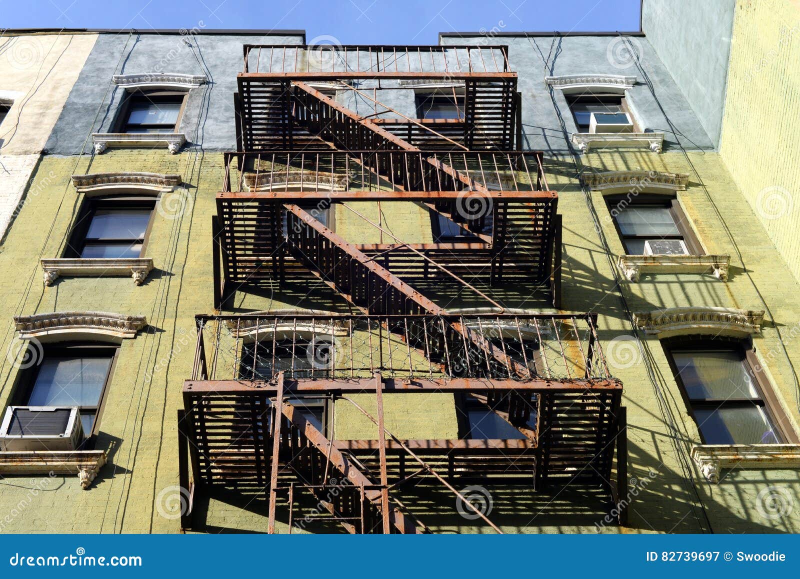 Urban Exterior with Fire Escape Stock Image - Image of stairs, historic ...