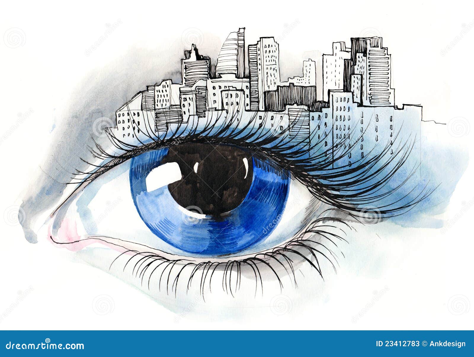 Urban eye stock illustration. Illustration of human, cosmetics - 23412783