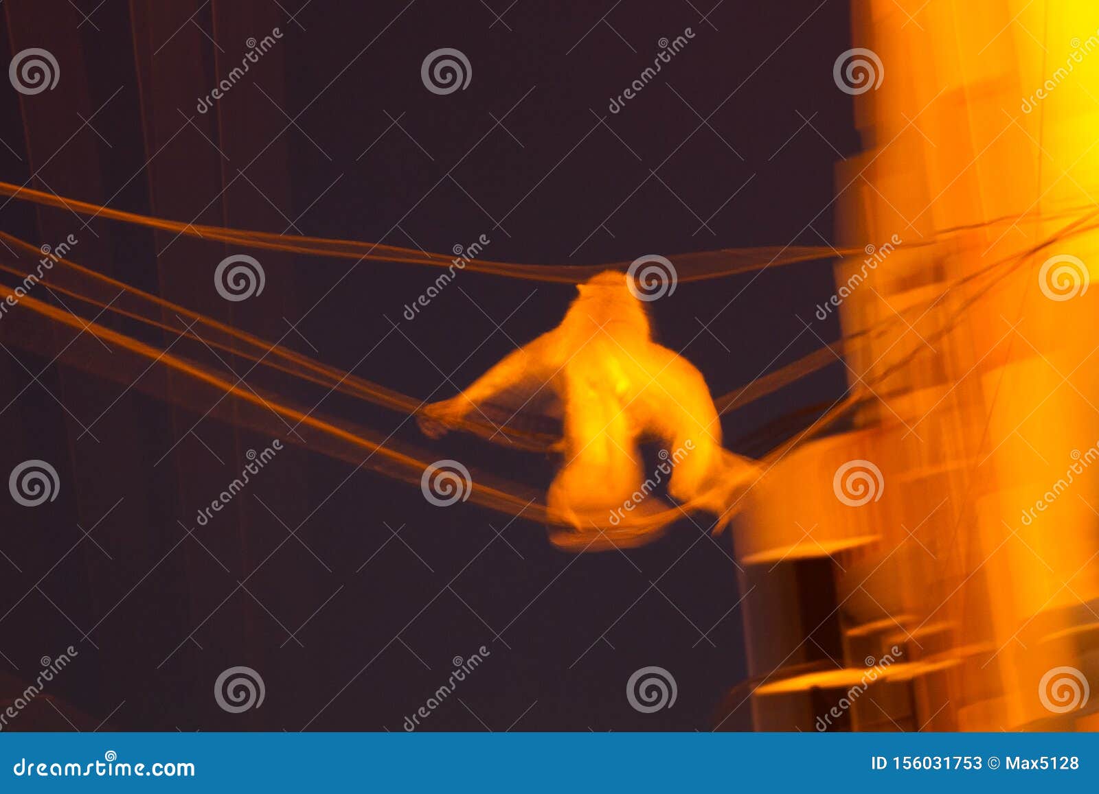 Red Demon, Devil Dancing on Wires Stock Image - Image of devil, city ...