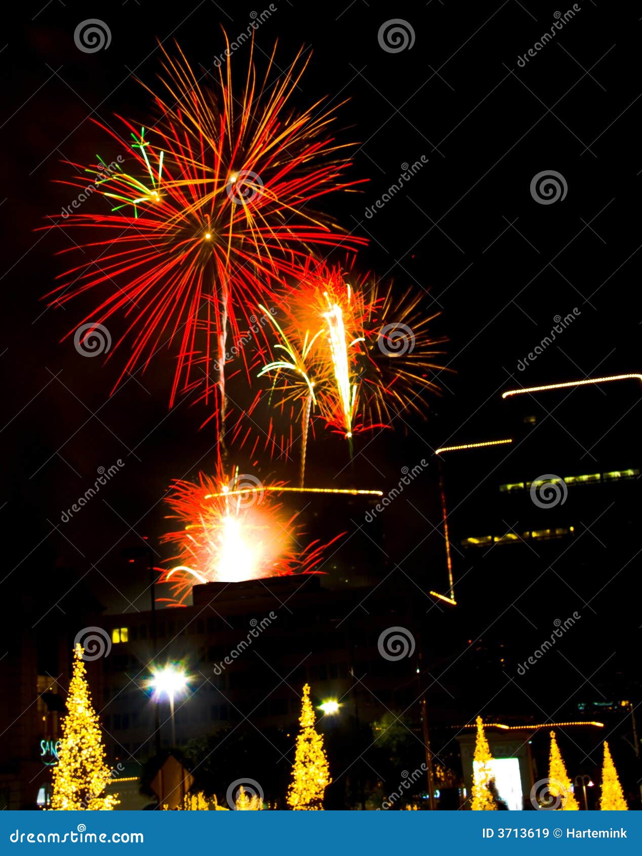 Urban Fireworks - Christmas Season Stock Image - Image of celebration ...