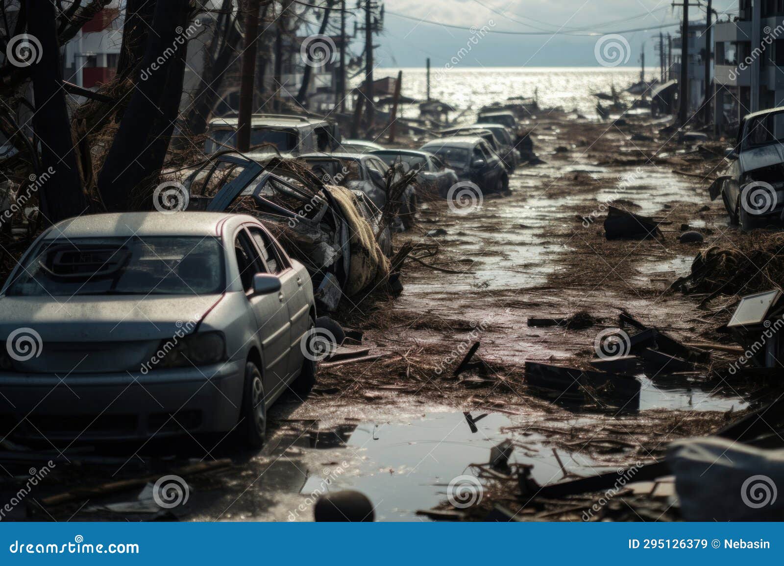 Flood Aftermath With Submerged Cars Royalty-Free Stock Image ... Flood Aftermath With Submerged Cars Royalty-Free Stock Image ...