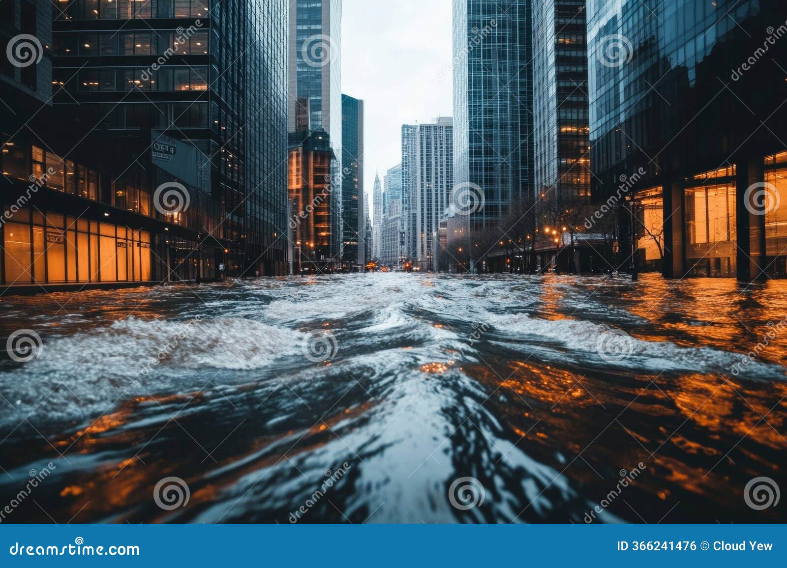 Urban Flooding Crisis Drowns Historic Bridge City Skyline Photography Urban Landscape A Once ...