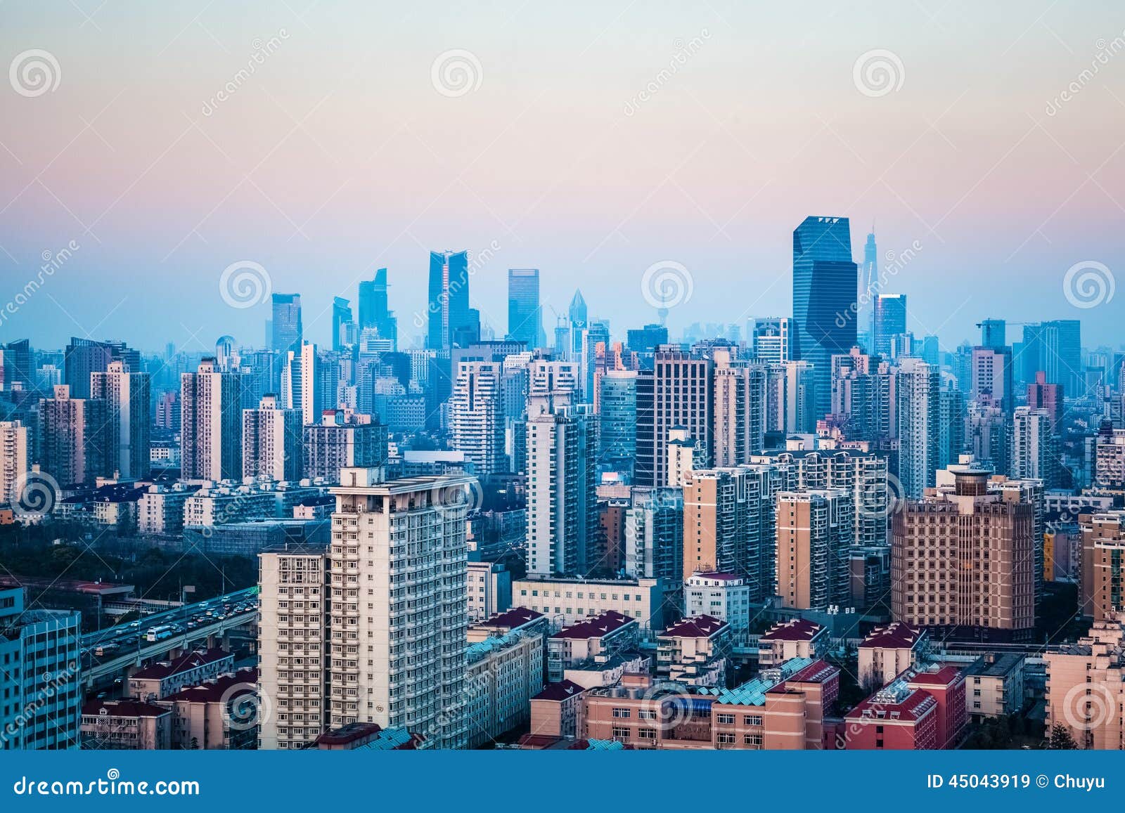 Urban Forest Buildings at Dusk Stock Image - Image of community ...