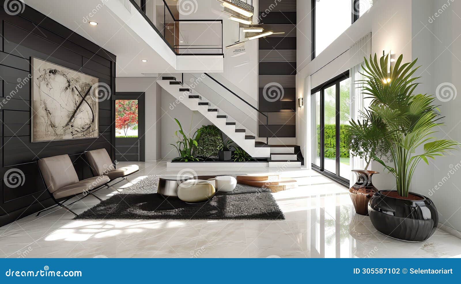 Urban Foyer Interior Concept Stock Illustration - Illustration of ...