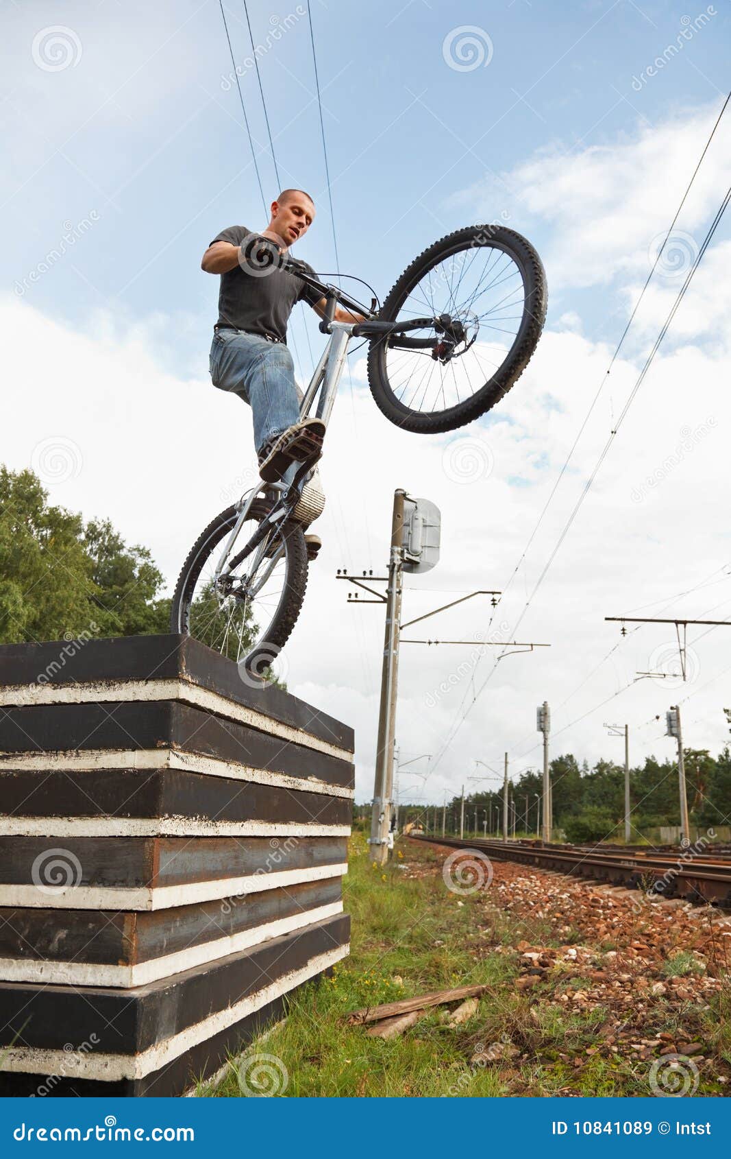 Urban Freestyle Trial Rider Stock Image - Image of male, closeup: 10841089