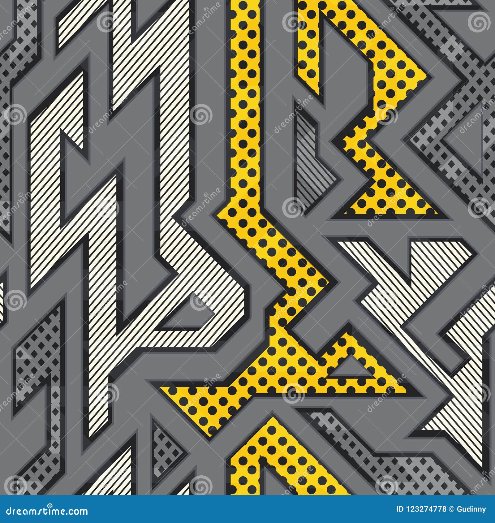 Urban Geometric Seamless Pattern Stock Vector - Illustration of modern ...