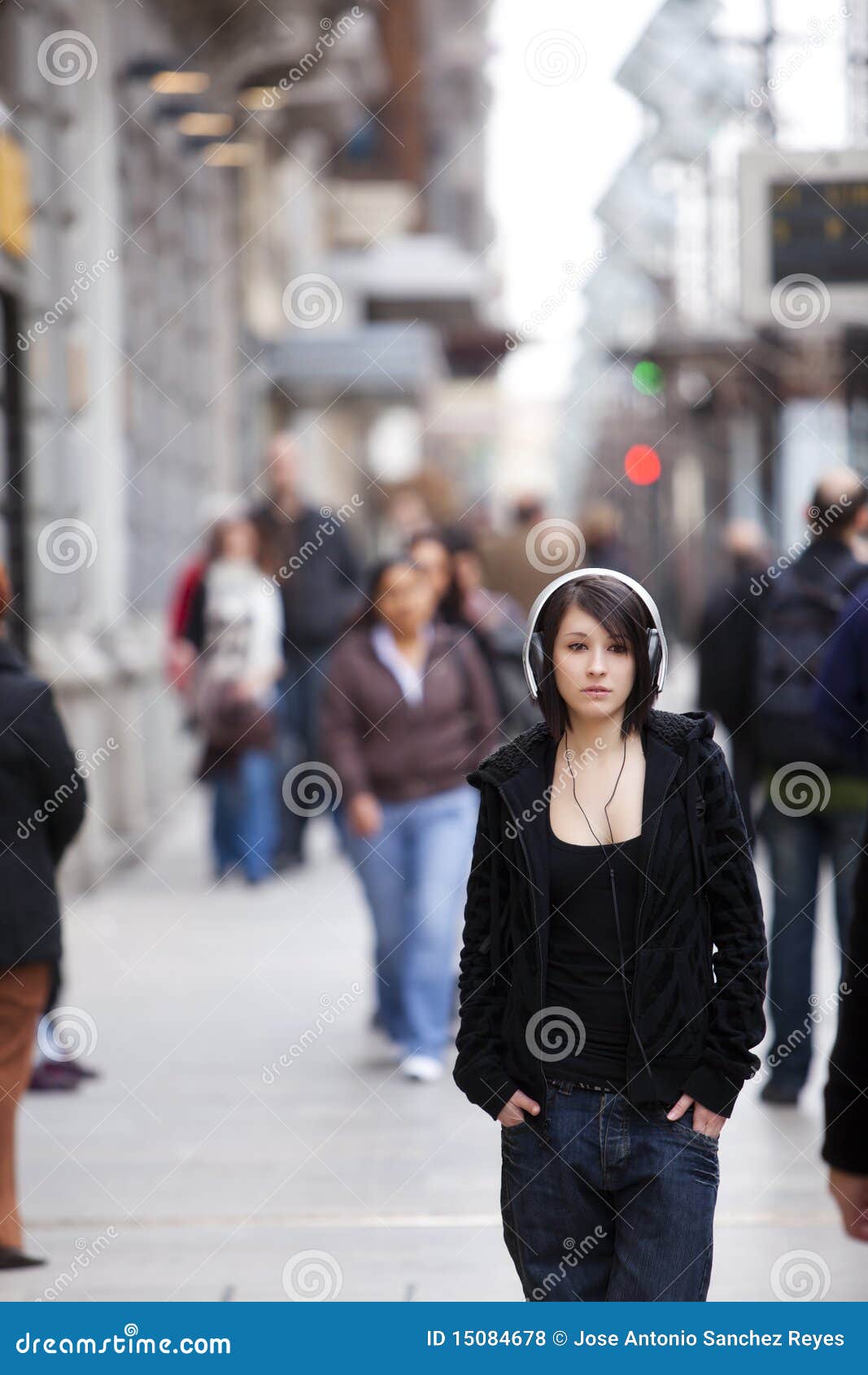 Urban girl portrait stock photo. Image of blurred, motion - 15084678