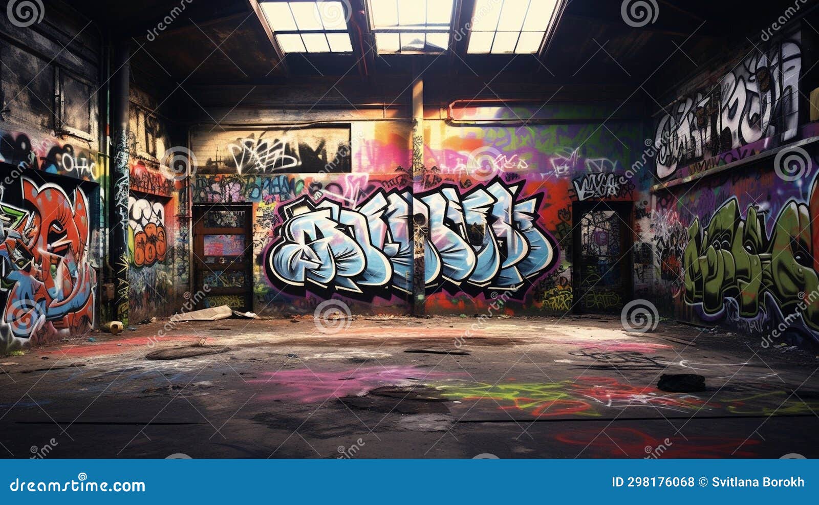 Urban Graffiti Art on the Side of a Building. Ai Generated Stock ...