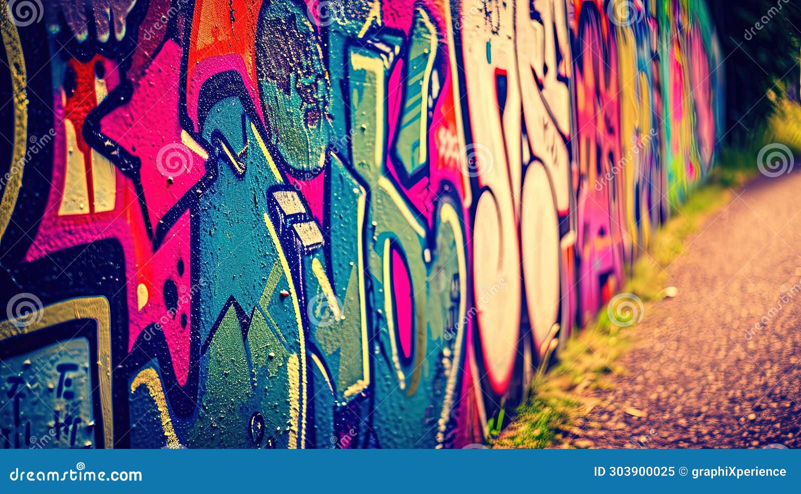 Urban Graffiti Landscape stock illustration. Illustration of landscape ...
