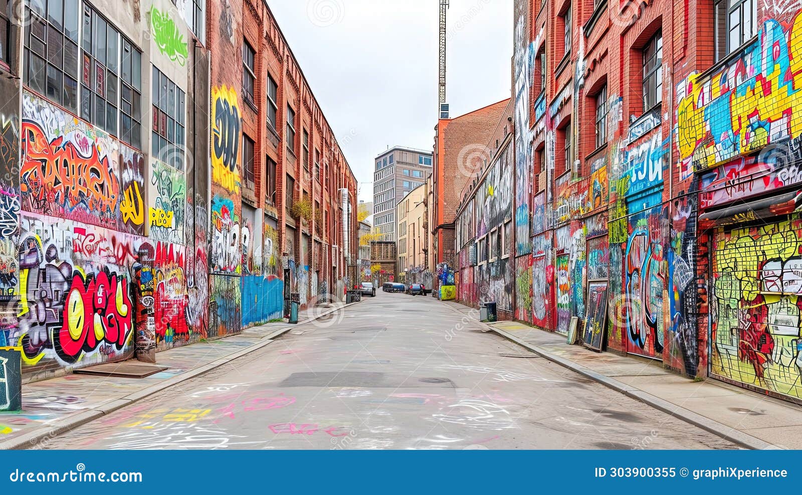 Urban Graffiti Landscape stock illustration. Illustration of girona ...